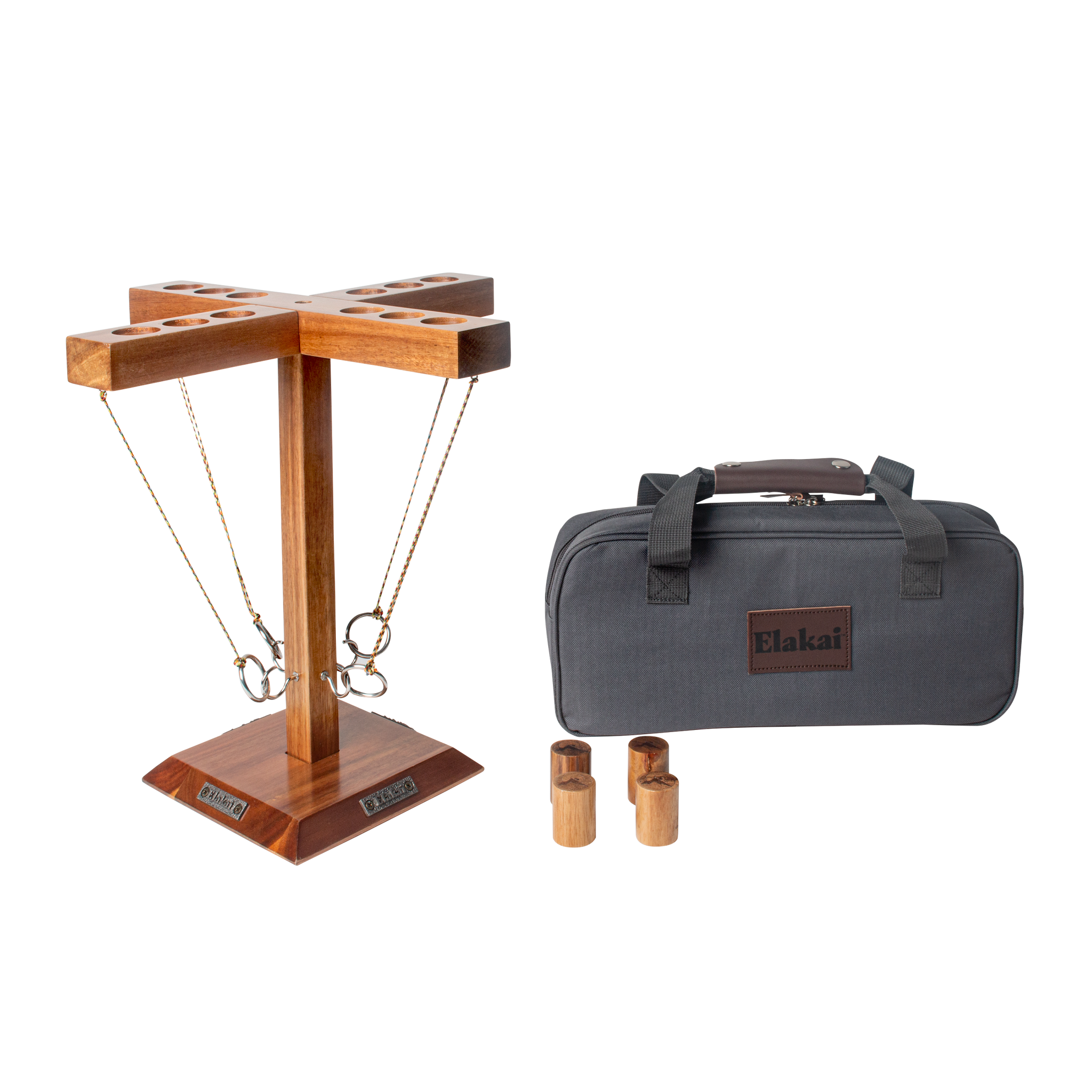 Acacia Globetrotter Tabletop Hook & Ring Game | Elakai